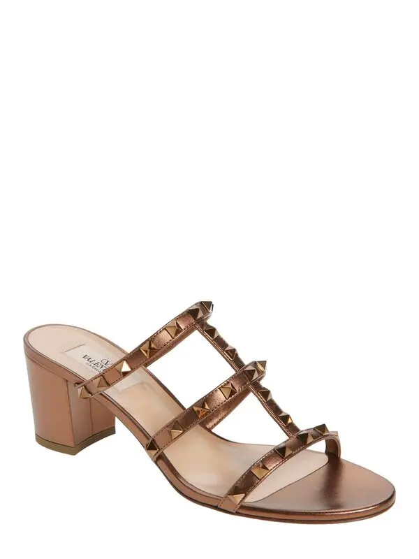 Valentino Garavani Rockstud Slide Sandal - Bronze