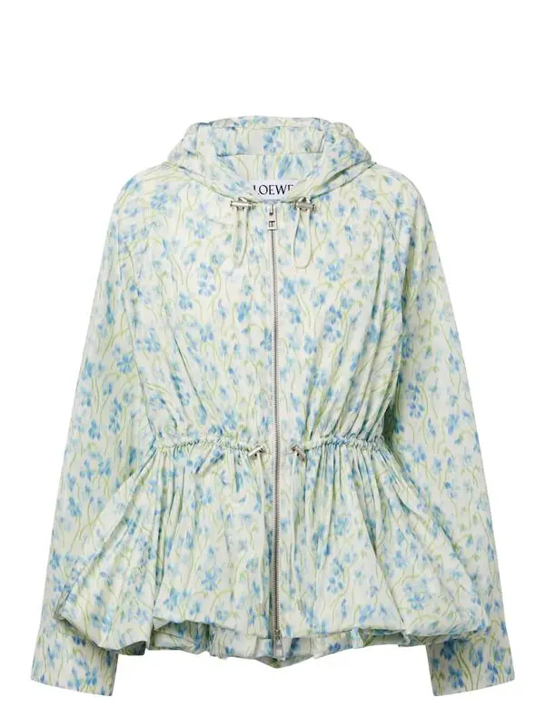 Loewe Floral Peplum Jacket - Blue