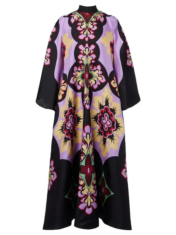 La DoubleJ Palazzo Placée Silk Twill Maxi Dress - Multicoloured