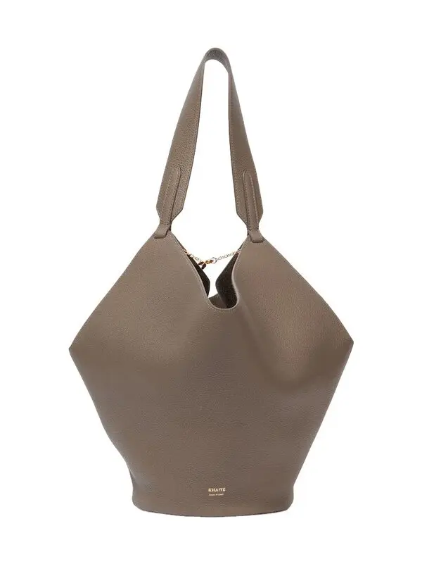 Khaite Lotus Small Leather Tote Bag - Grey