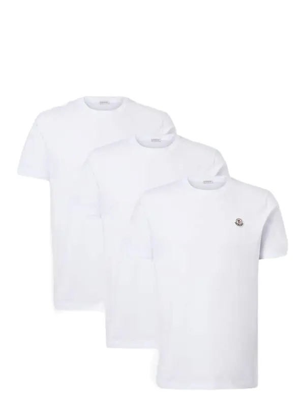 Moncler Logo Cotton Jersey T-shirt - White