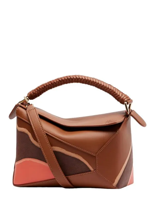 Loewe Puzzle Edge Small Leather Tote Bag - Brown