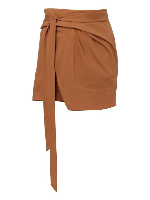 Isabel Marant Étoile Berenice Asymmetric Cotton Wrap Skirt - Brown