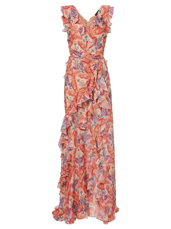 Etro Paisley Ruffled Maxi Dress - Multicoloured