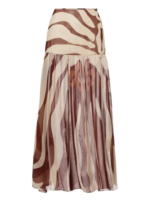 Johanna Ortiz Bohemia Printed Midi Skirt - Neutrals