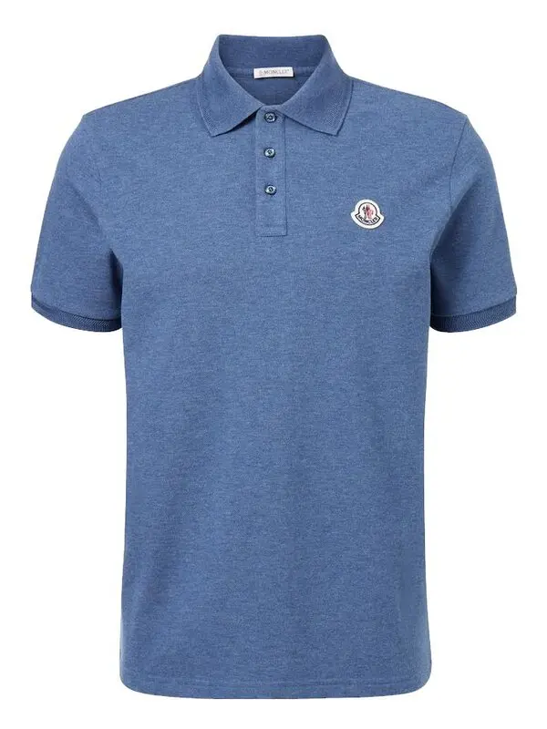 Moncler Cotton Polo Shirt - Blue
