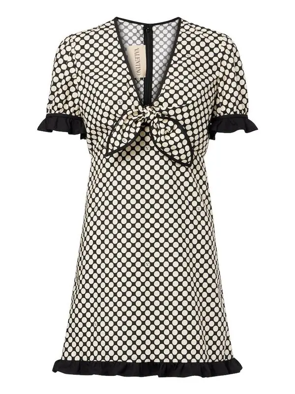 Valentino Garavani Polka-dot Cotton Poplin Minidress - Black
