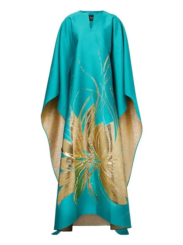 TALLER MARMO Iman Jacquard Brocade Kaftan - Green