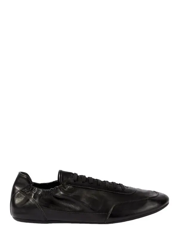 Prada Collapse Leather Sneakers - Black