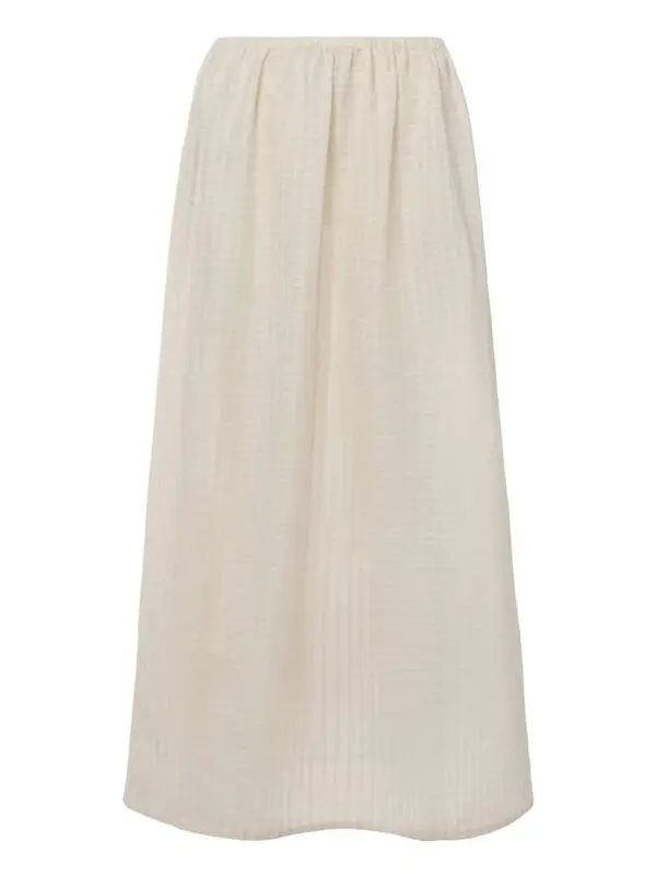 Asceno Rafaela Cotton And Linen Maxi Skirt - White