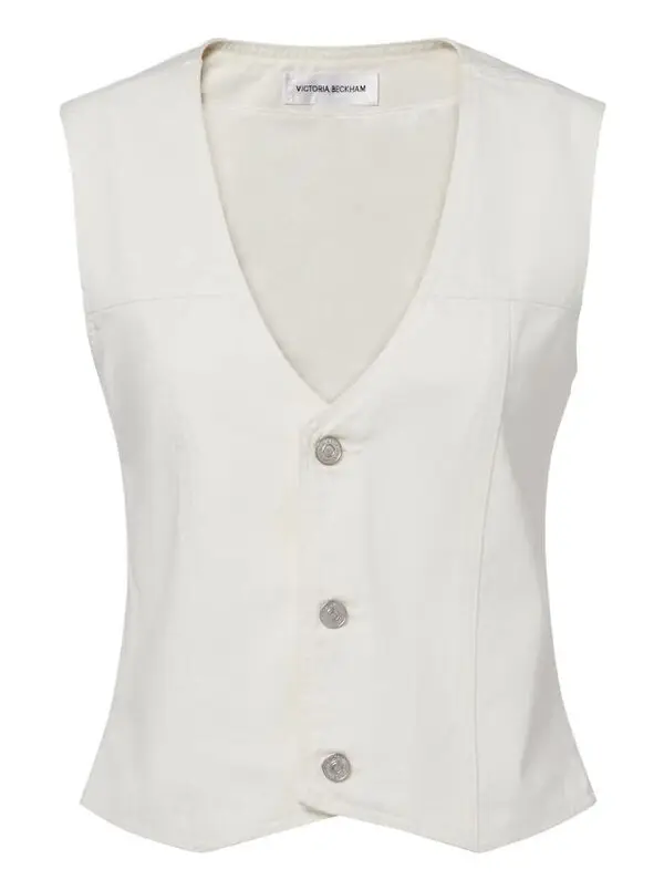 Victoria Beckham Denim Vest - White