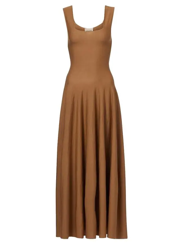 Khaite Jodie Wool Maxi Dress - Brown