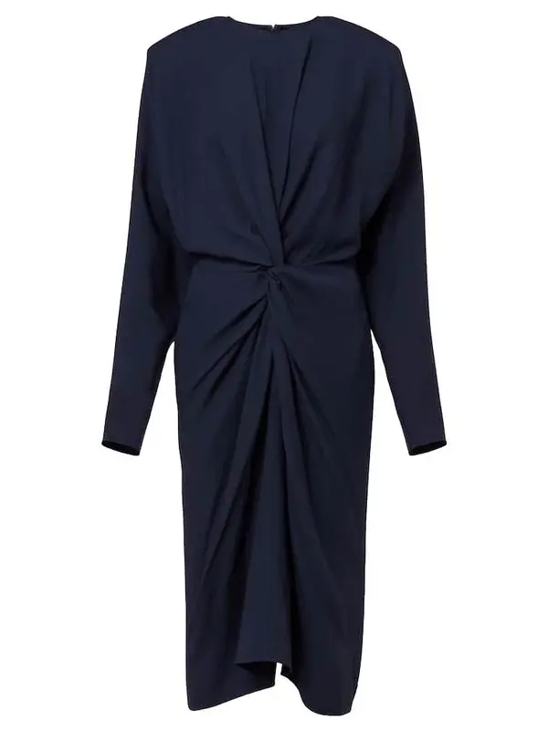 Stella McCartney Gathered Satin Midi Dress - Blue