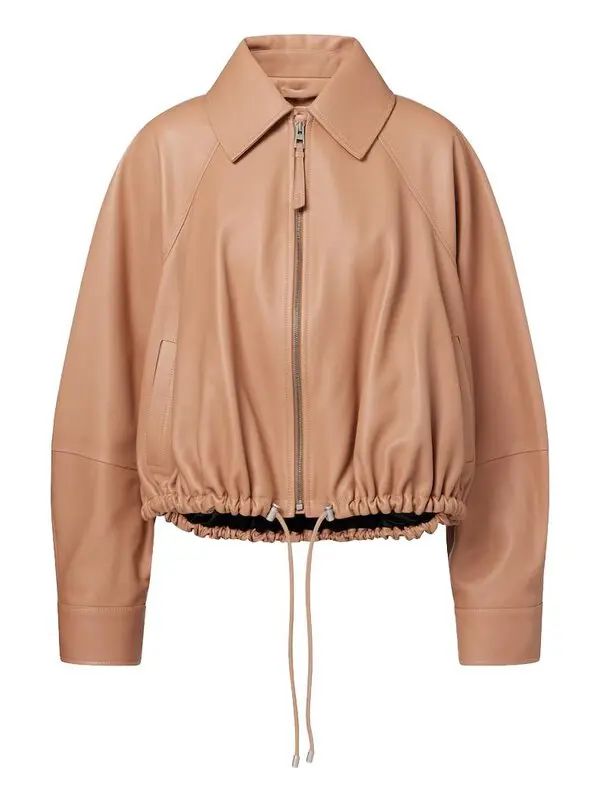 Loewe Balloon Leather Jacket - Beige