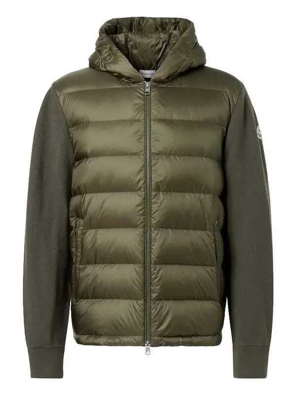 Moncler Quilted Wool And Down Jacket - Green