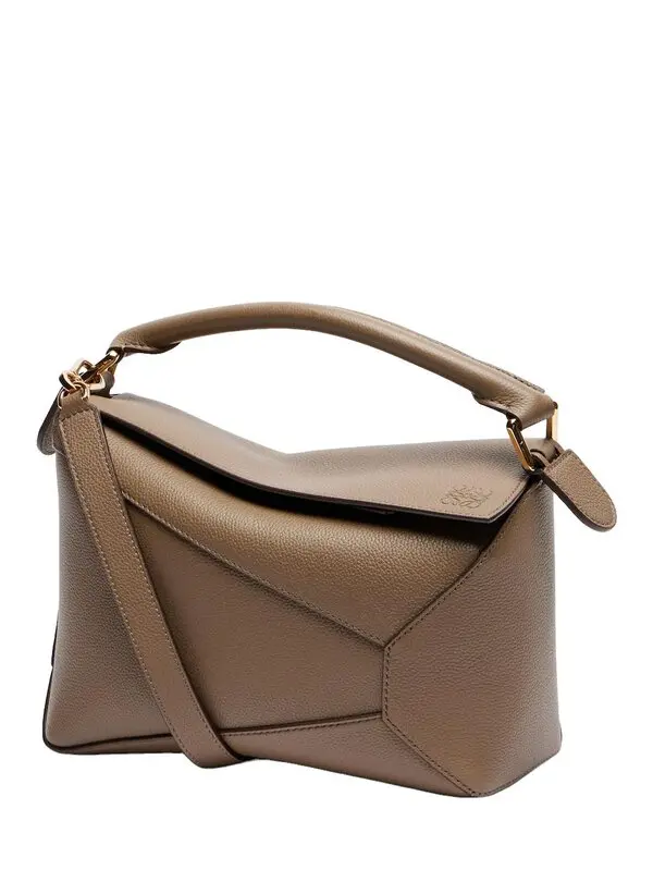 Loewe Puzzle Edge Small Leather Tote Bag - Brown