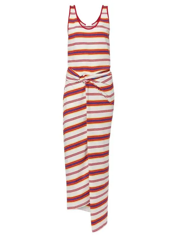 Rabanne Striped Cotton-blend Jersey Maxi Dress - Multicoloured