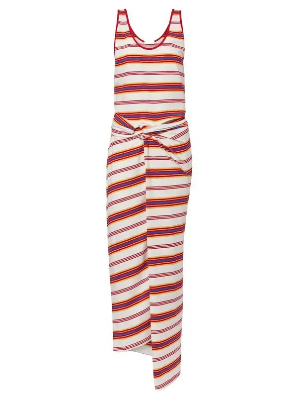 Rabanne Striped Cotton-blend Jersey Maxi Dress - Multicoloured