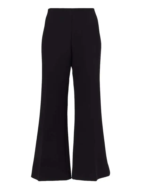 Khaite Walter Cotton Canvas Flared Pants - Black
