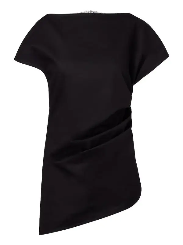 JW Anderson Lace-trimmed Asymmetric Top - Black