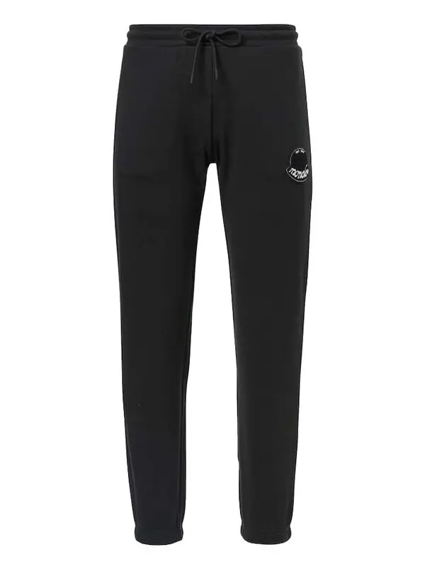 Moncler Cotton Jersey Lounge Pants With Logo - Black