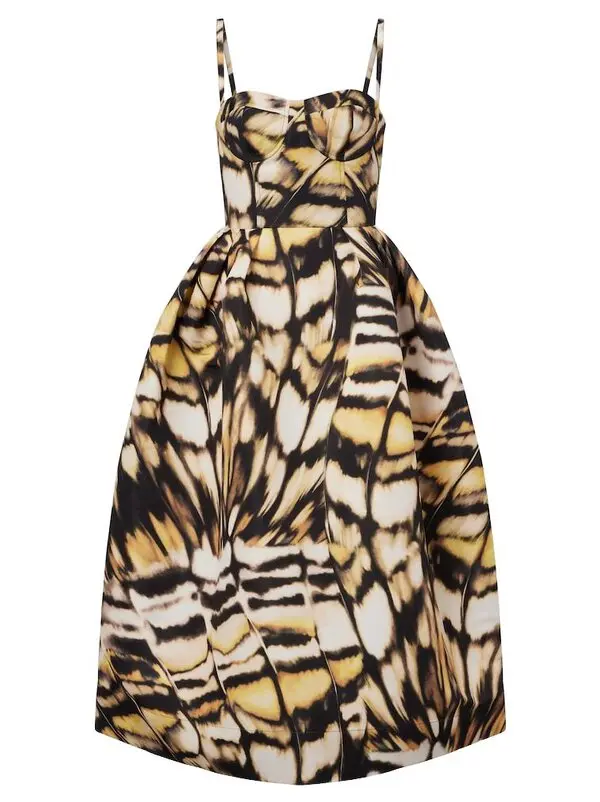 Oscar De La Renta Printed Faille Cocktail Dress - Multicoloured