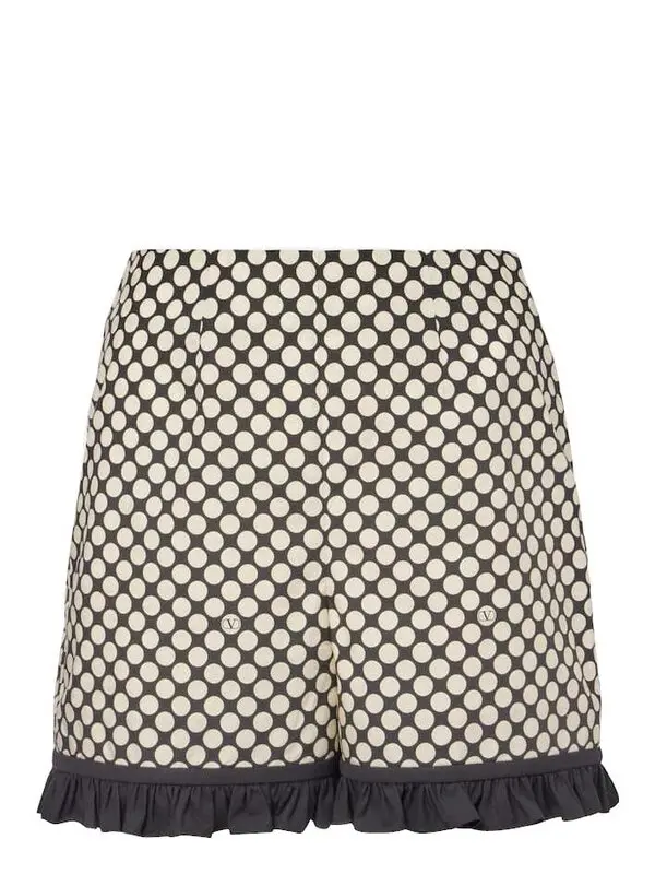 Valentino Garavani Plus De Pois Cotton Poplin Shorts - Black