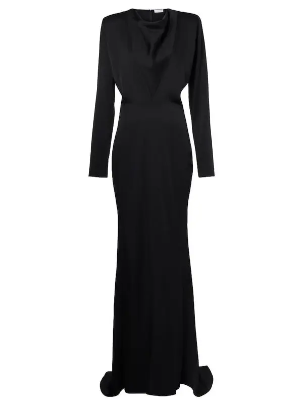 Stella McCartney Draped Satin Gown - Black