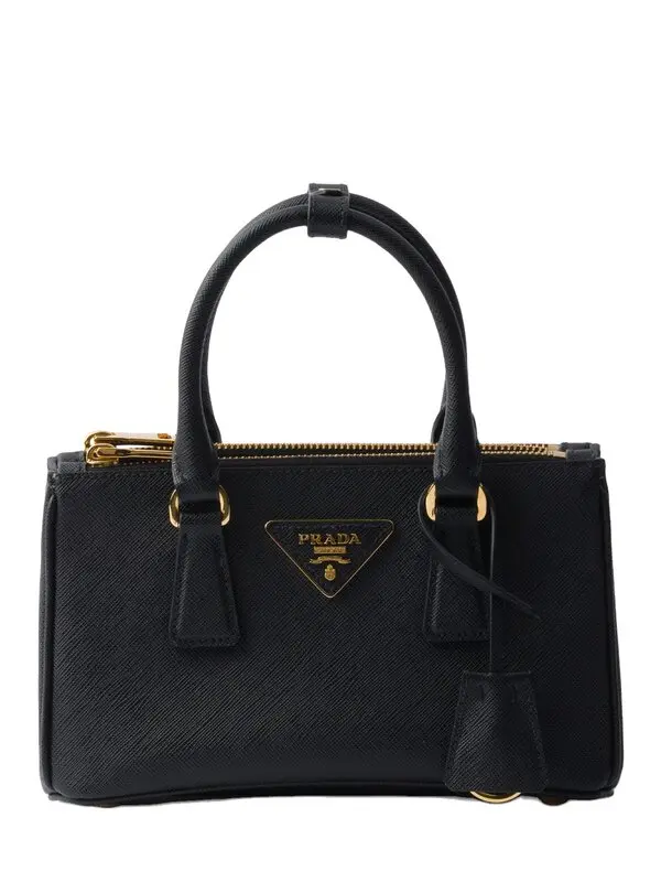 Prada Galleria Mini Saffiano Leather Bag - Black