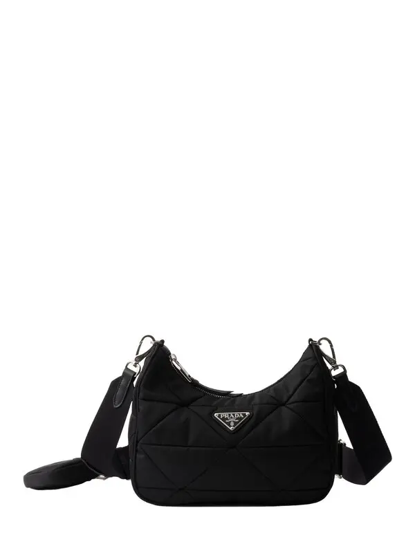 Prada Padded Re-nylon Shoulder Bag - Black