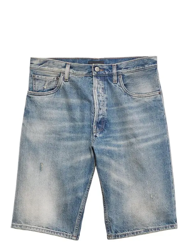 Prada Bleached Denim Bermuda Shorts - Navy