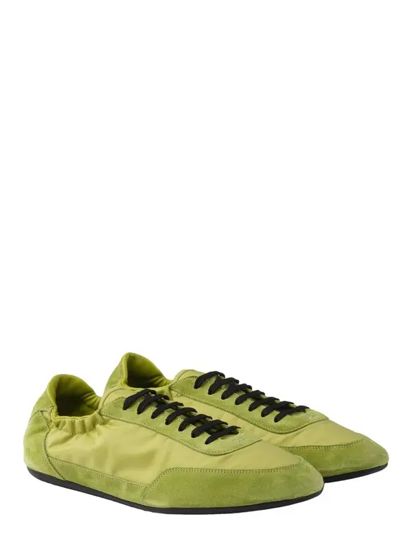 Prada Re-nylon And Suede Sneakers - Yellow