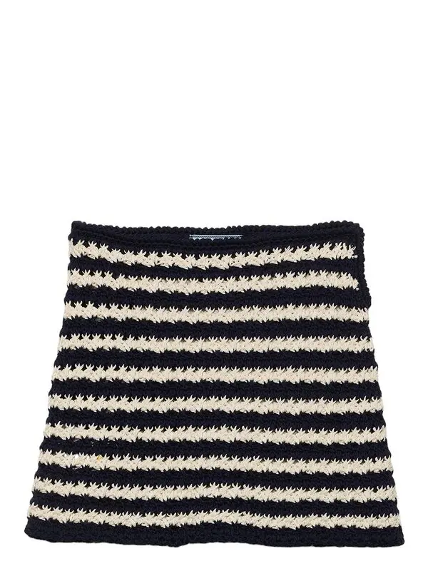 Prada Cotton Crochet Miniskirt - Blue