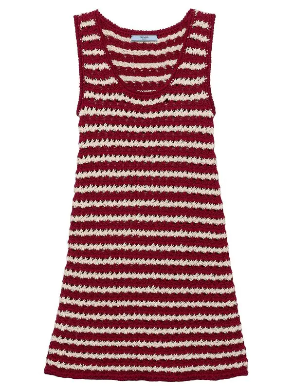 Prada Cotton Crochet Mini-dress - Red