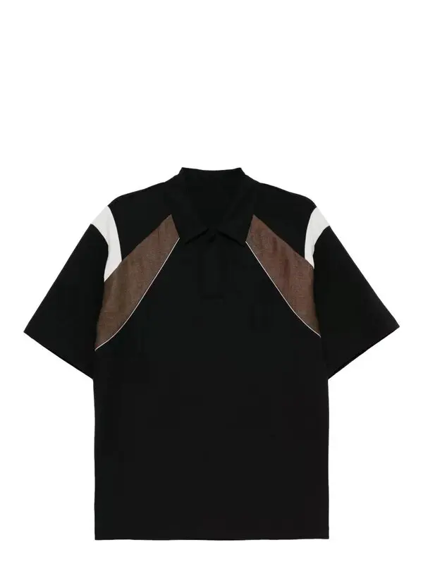 CROQUIS Panelled Polo Shirt - Black