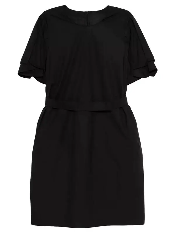 LESS Belted Midi Dress - Black