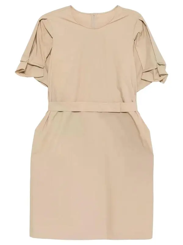 LESS Belted Midi Dress - Brown