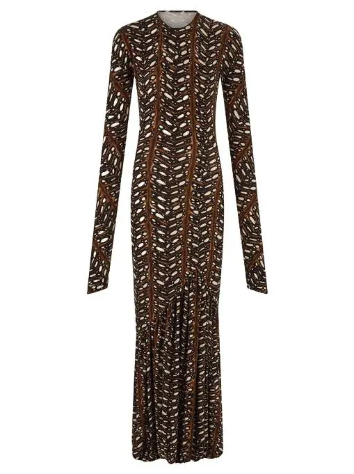 FERRAGAMO Longline Stretch Dress - Brown