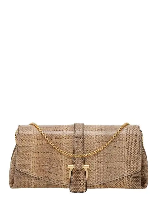 FERRAGAMO Front Flap Crossbody Bag - Metallic