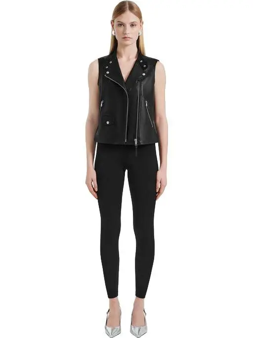 Rudsak Stella Leather Biker Vest - Black