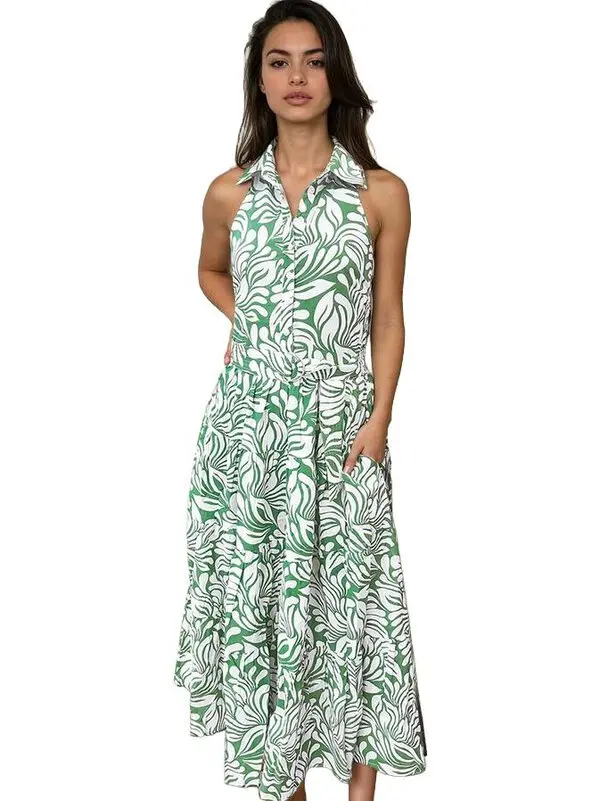 Yumi Kim Riley Printed Cotton Maxi Dress - Green