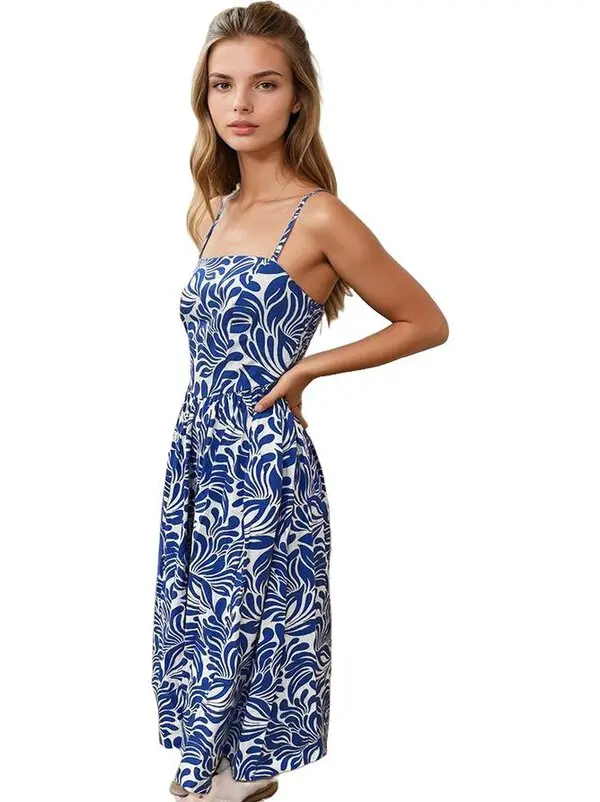 Yumi Kim Esme Printed Midi Dress - Blue