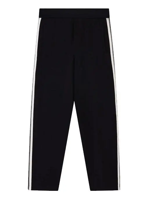 Emporio Armani Jersey Trousers With Contrasting Bands - Black