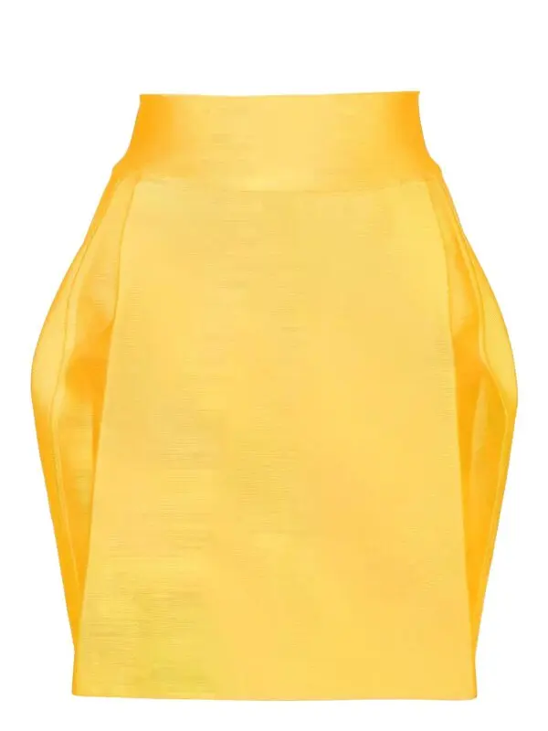 HERVE L. LEROUX High-waisted Bandage Mini Skirt - Yellow