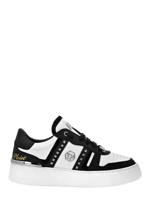 Philipp Plein Studded Panelled Low-top Sneakers - Black