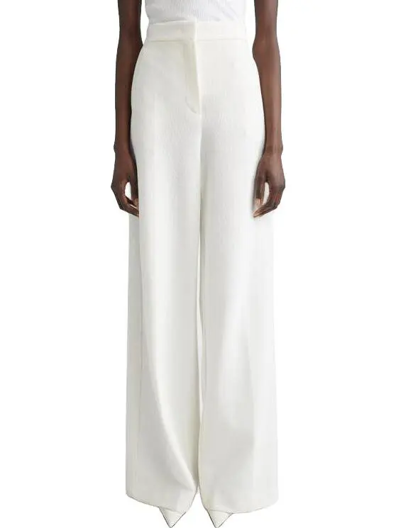 Max Mara Ponte Knit Wide-leg Trousers - White