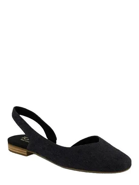 Toms Alene Slingback D'orsay Flats - Black Two Tone Textile