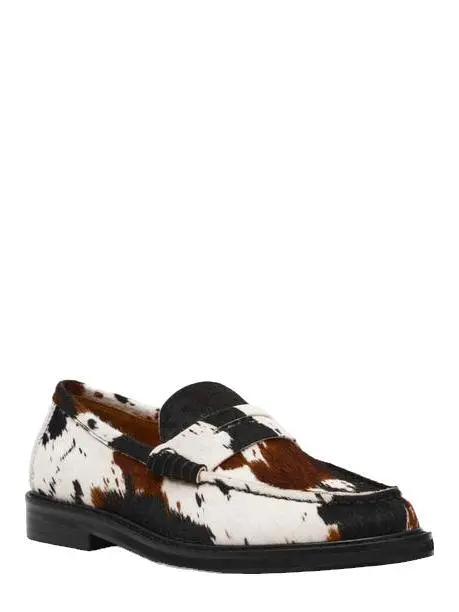 Steve Madden Madison Cow Print Calf Hair Loafer - Brown Multi