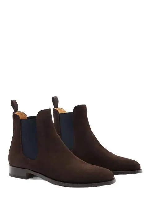 SCAROSSO Giancarlo Chelsea Boots - Brown Suede