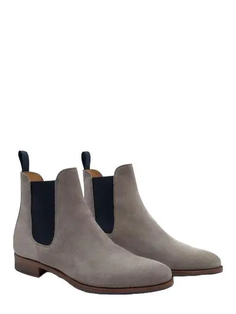SCAROSSO Giancarlo Chelsea Boots - Taupe Suede